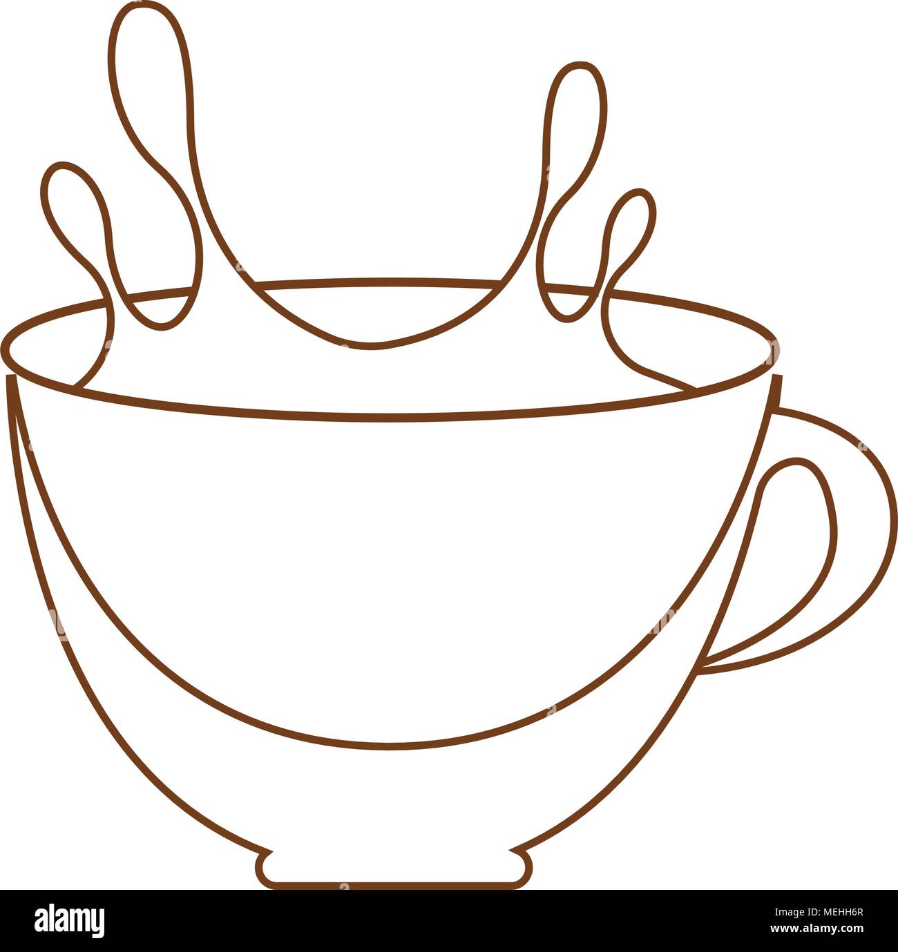 abstract delicious outline coffee symbol on a white background Stock ...