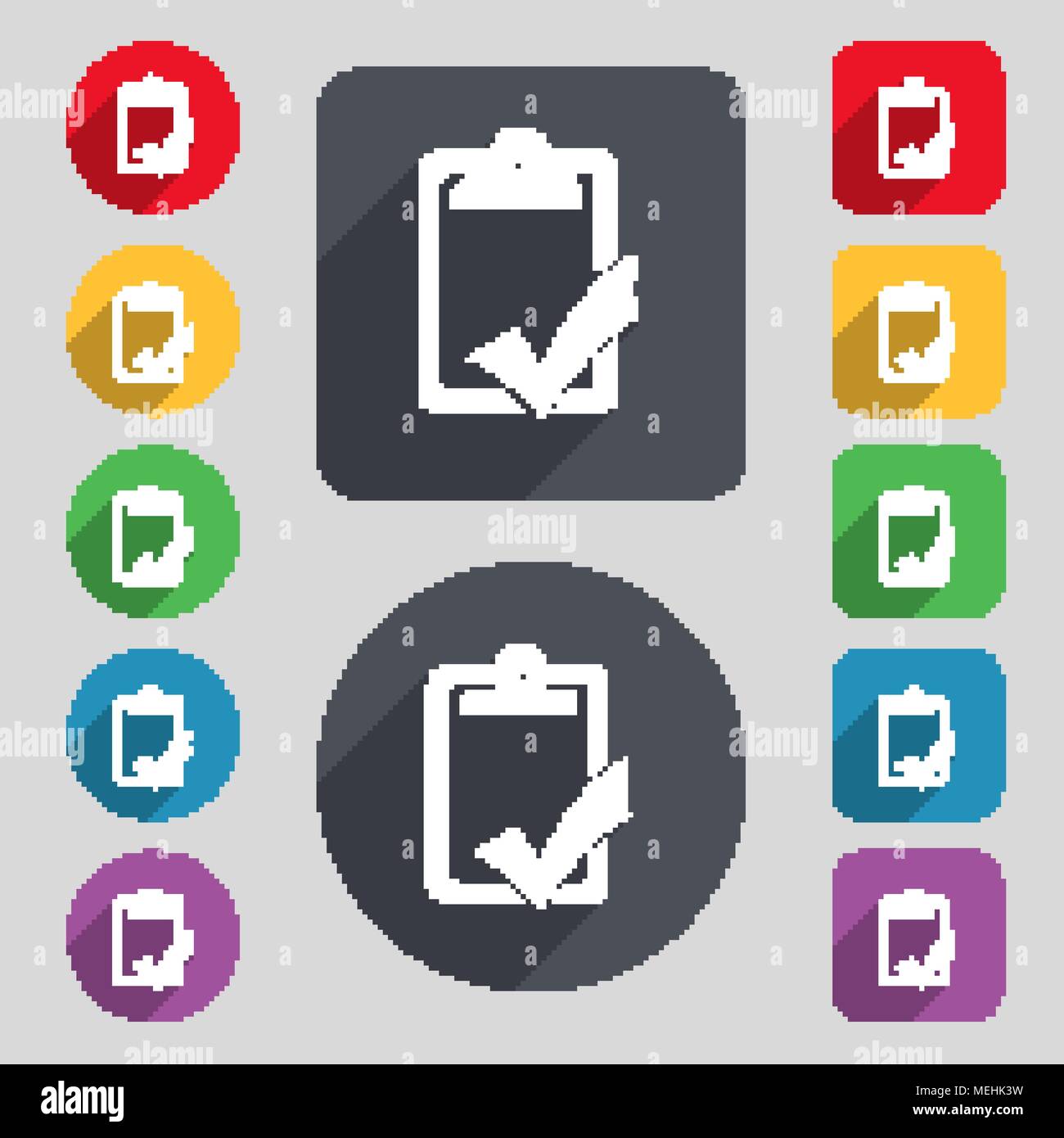 Document grammar control, Test, work complete icon sign. A set of 12 ...