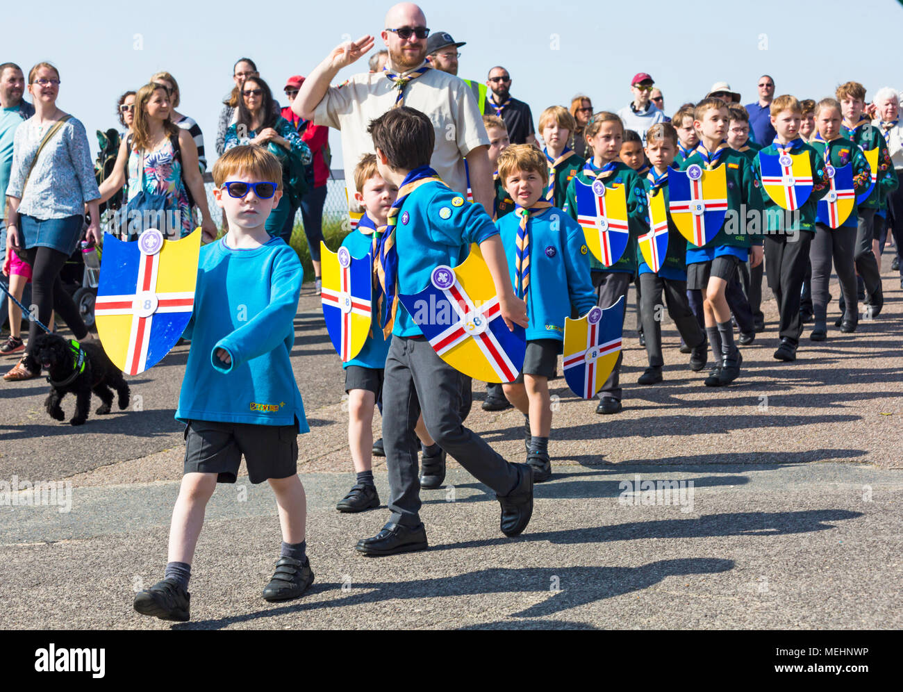 Bournemouth, Dorset, UK 22nd April 2018. Warm sunny weather as hundreds ...