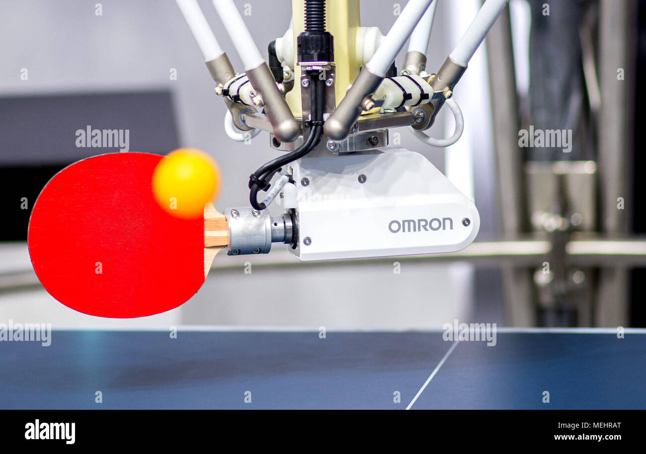 Hanover, Germany, 22 April 2018A robot playing against a real player at ...