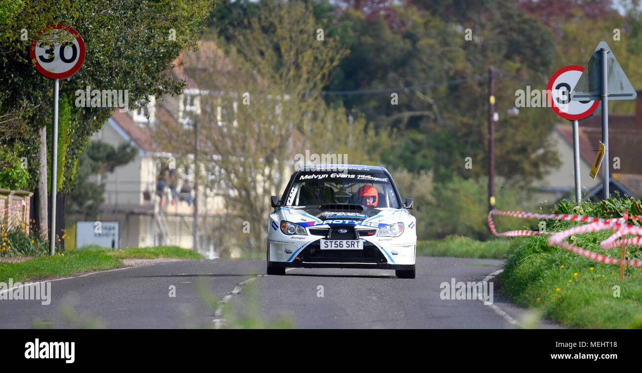 Melvyn Evans driver and Sean Hayde co driver racing Subaru Impreza WRC ...