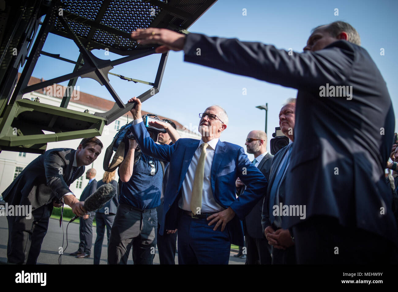 22 April, Germany, Berlin: Australia's Prime Minister Malcolm Turnbull ...