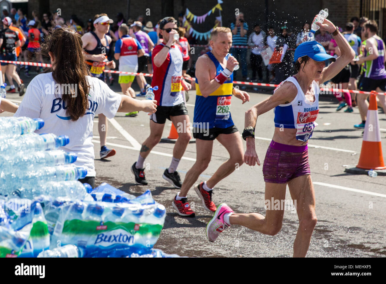 Water station london marathon england hi-res stock photography and ...