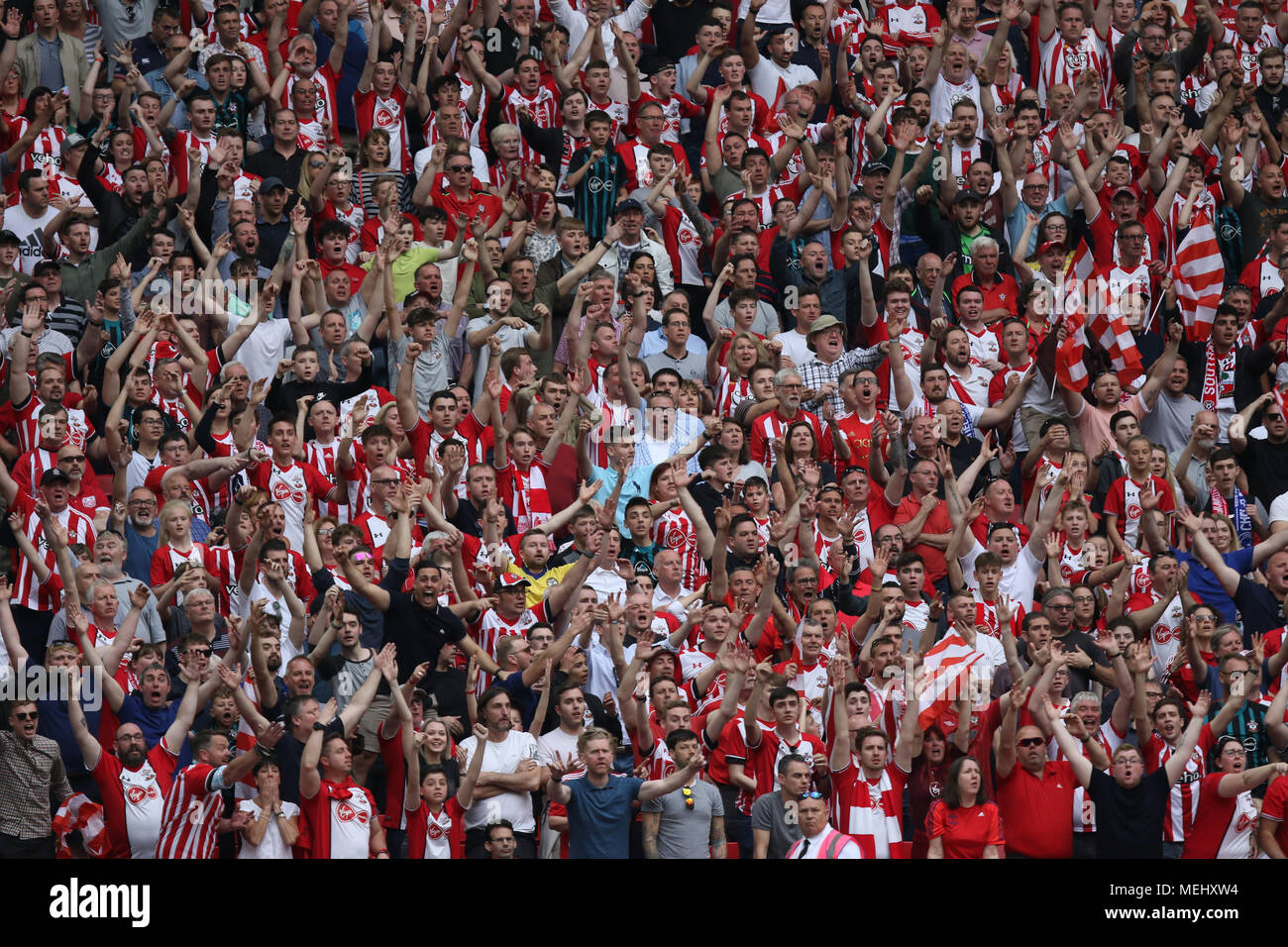 Southampton fans on pitch hi-res stock photography and images - Alamy