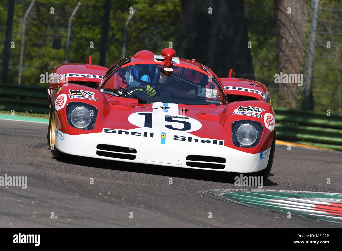 Imola Circuit, Italy. 21 April 2018: Unknow drive Ferrari 512 S (Coda ...