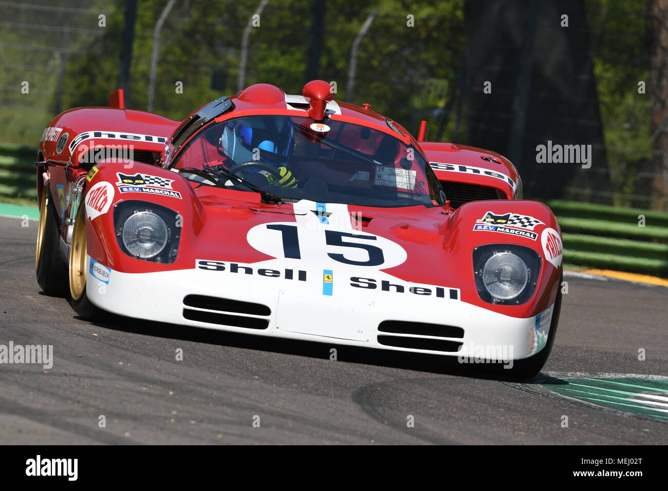 Imola Circuit, Italy. 21 April 2018: Unknow drive Ferrari 512 S (Coda ...