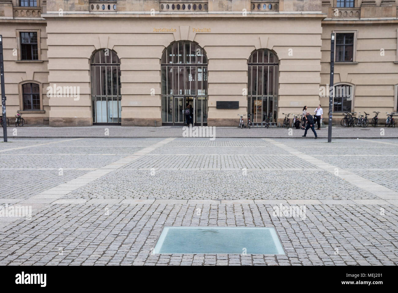 Berlin, Germany. 16th Apr, 2018. A view of the Bebelplatz Memorial in ...