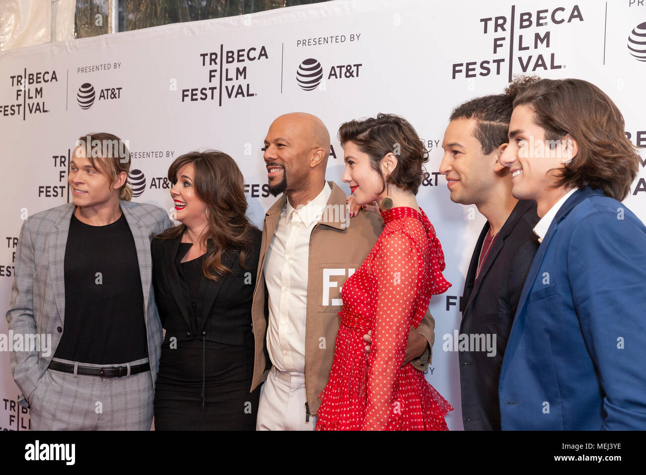 New York, USA - April 22, 2018: Jordan Hearn, Eva Vives, Common, Mary ...