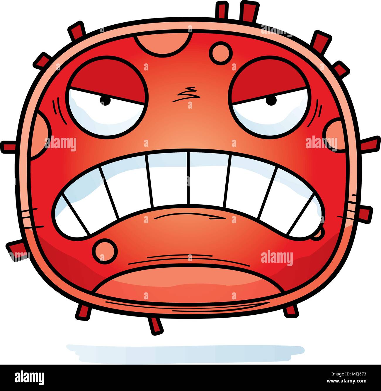 A cartoon illustration of a red blood cell looking angry Stock Vector ...