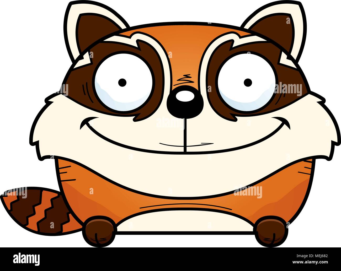 A cartoon illustration of a red panda peeking over an object Stock ...