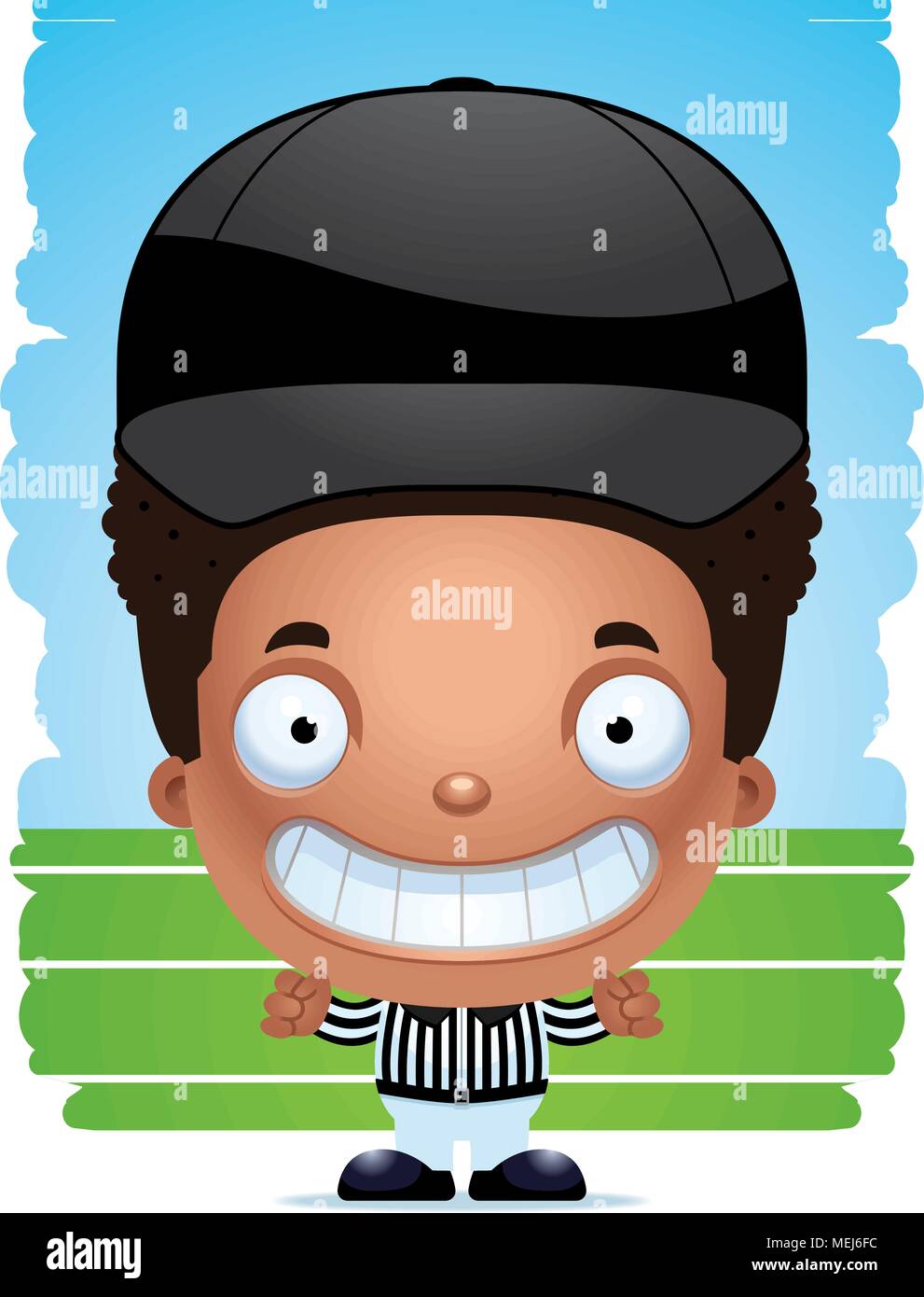 A cartoon illustration of a boy referee smiling Stock Vector Image ...