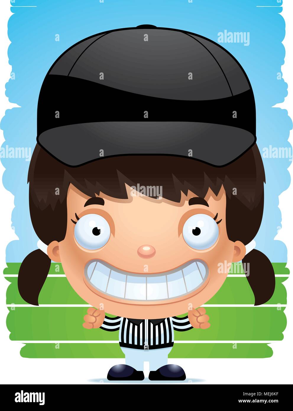 A cartoon illustration of a girl referee smiling Stock Vector Image ...