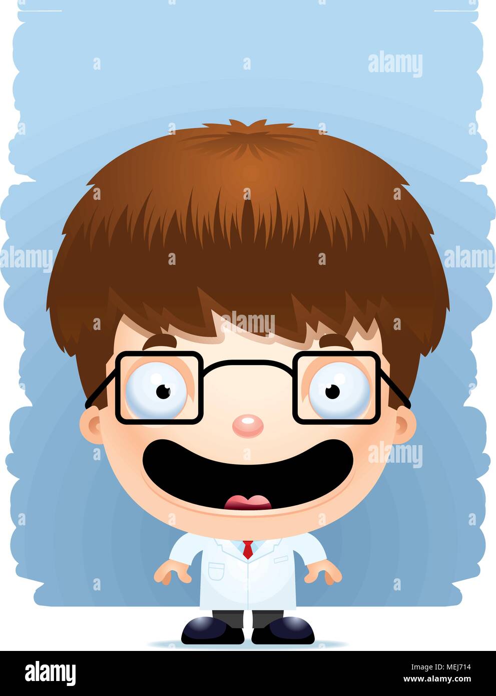 A cartoon illustration of a boy scientist smiling Stock Vector Image ...