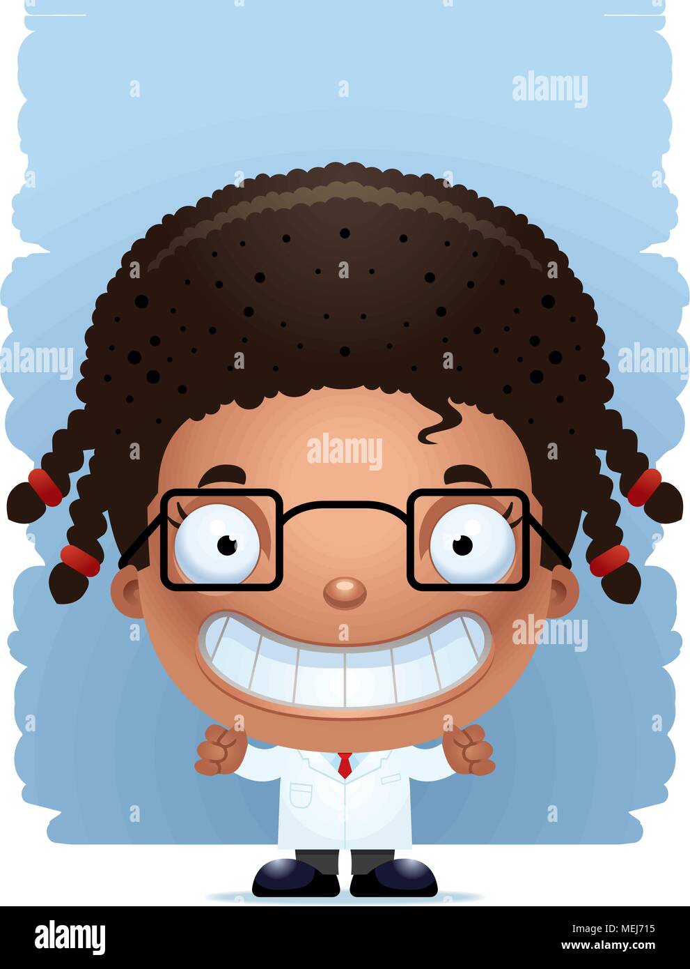 A cartoon illustration of a girl scientist smiling Stock Vector Image ...