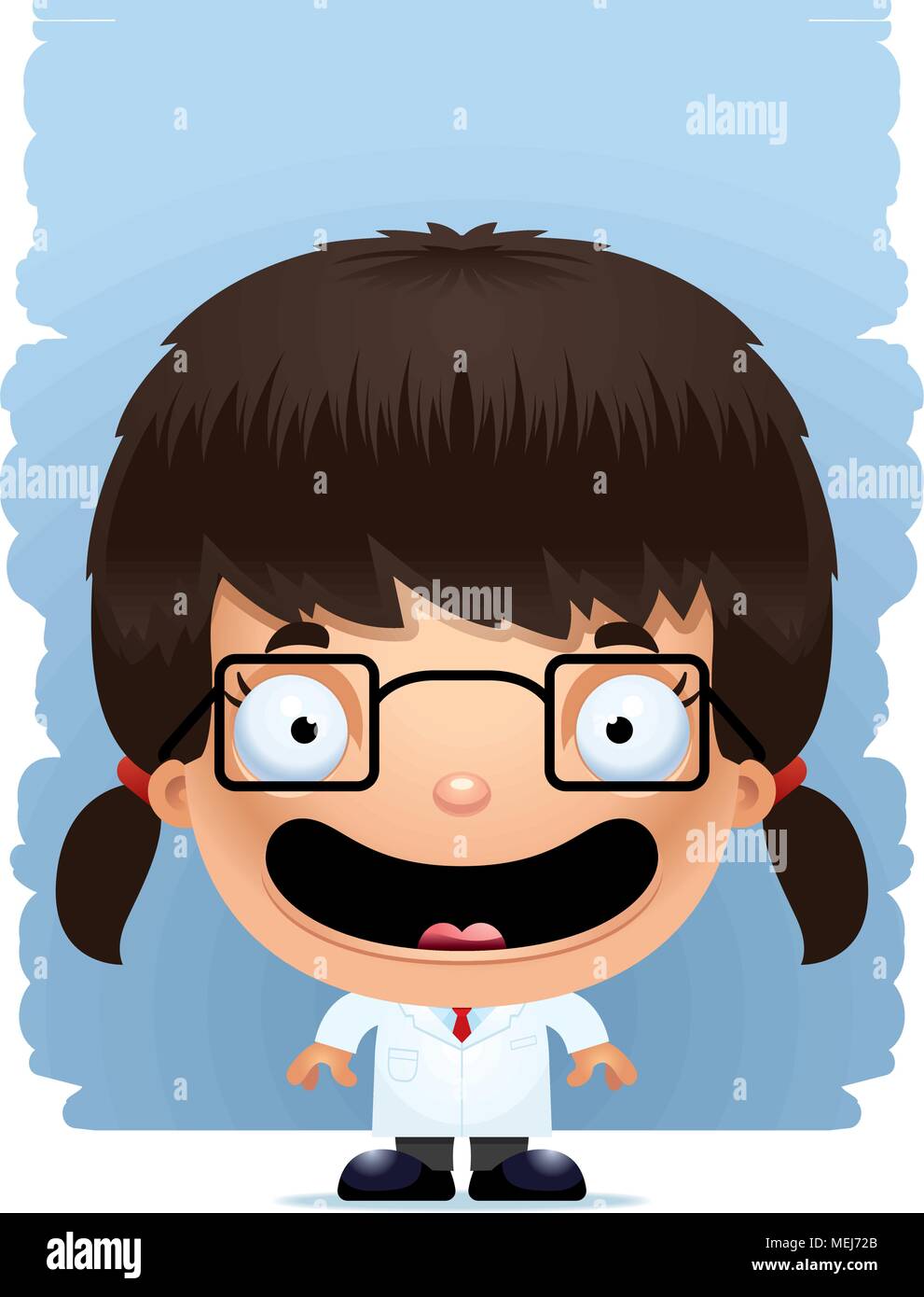 A cartoon illustration of a girl scientist smiling Stock Vector Image ...