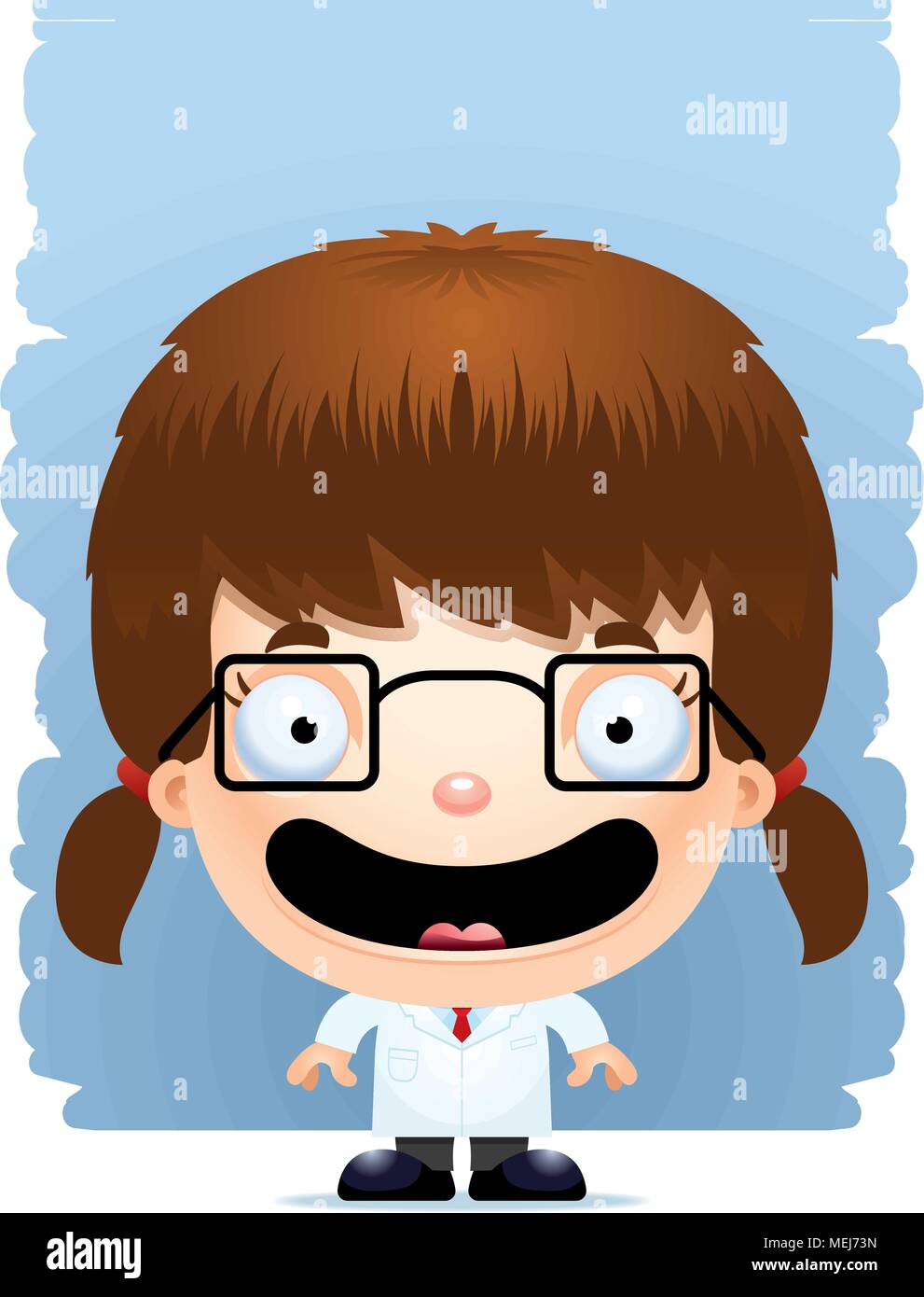 A cartoon illustration of a girl scientist smiling Stock Vector Image ...