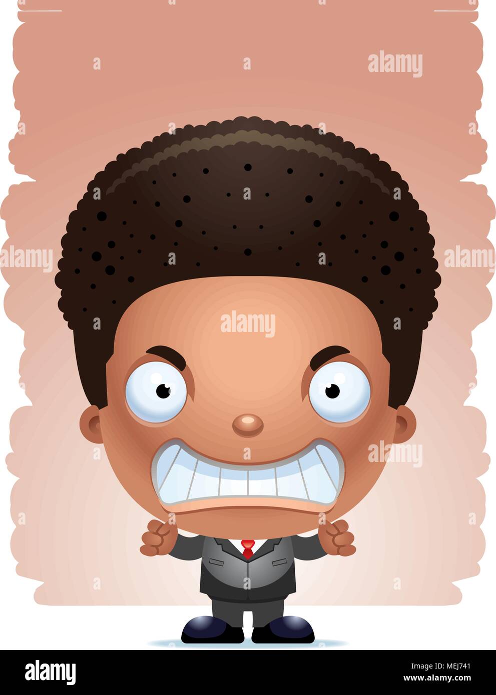 A cartoon illustration of a boy in a suit looking angry Stock Vector ...
