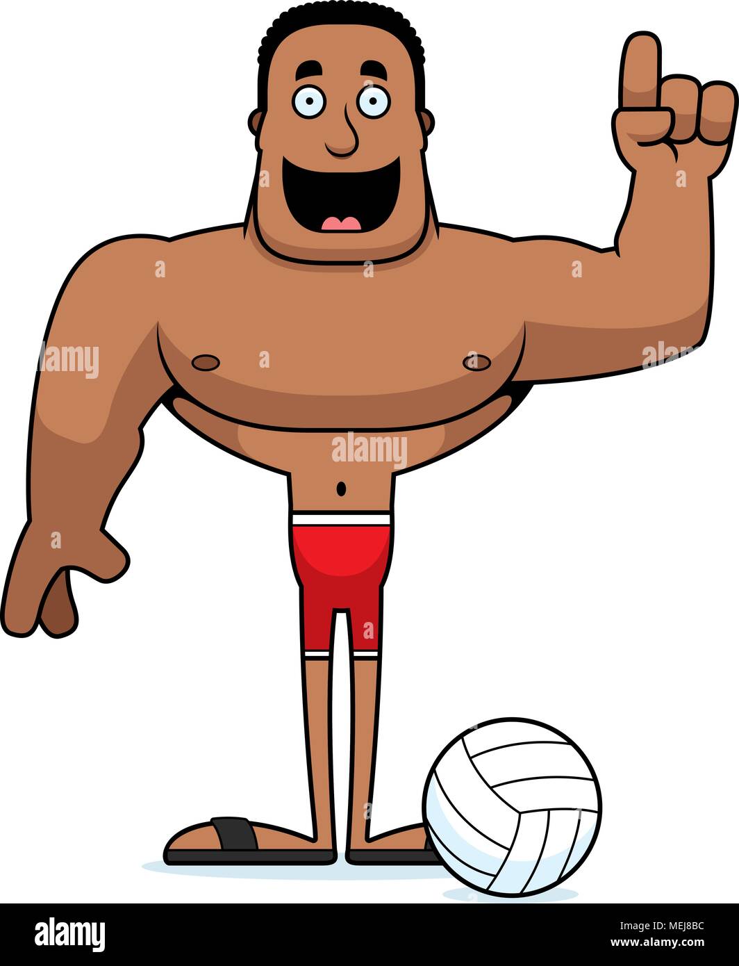 A cartoon beach volleyball player with an idea Stock Vector Image & Art ...