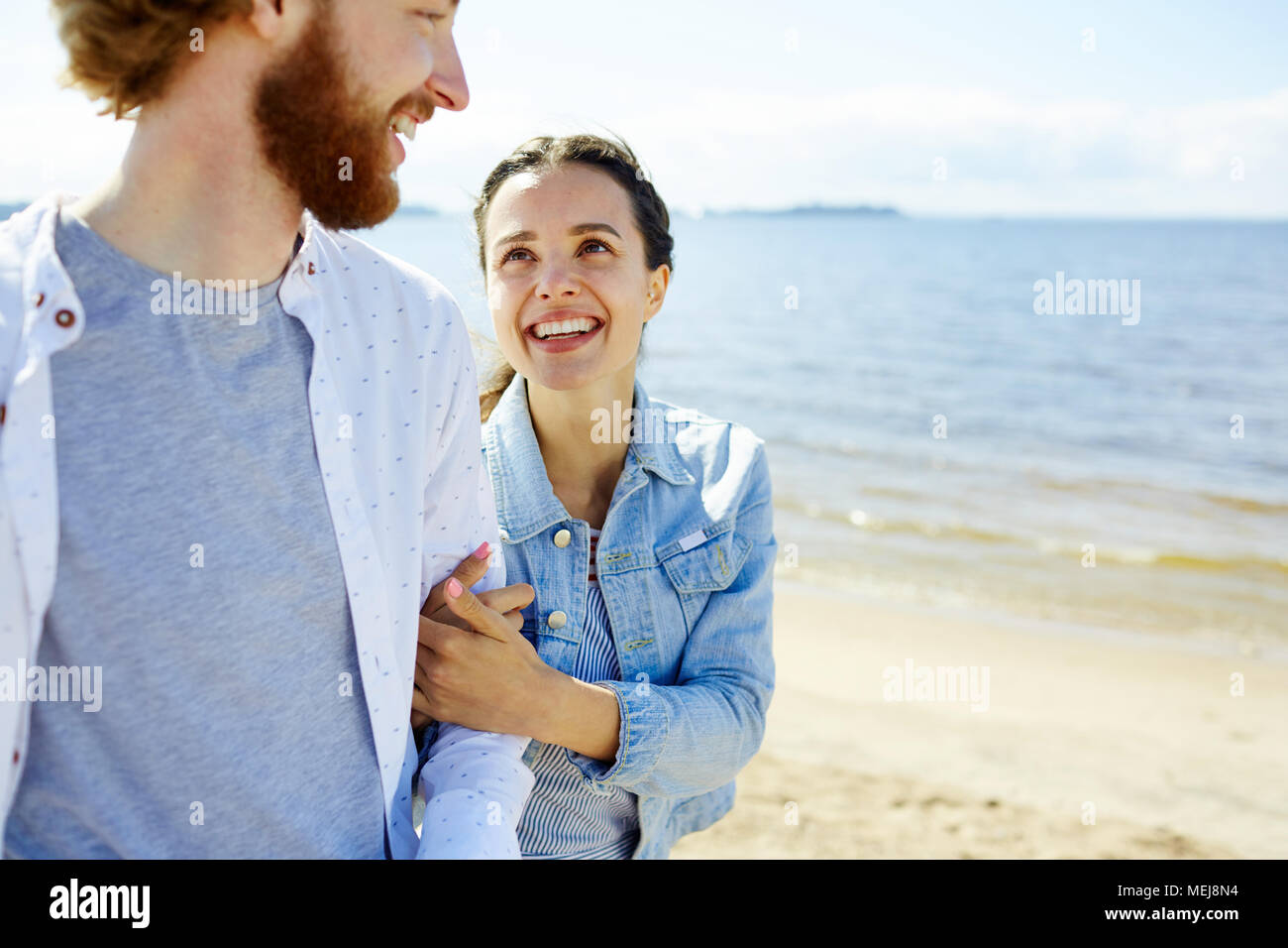 Laughing during walk Stock Photo - Alamy