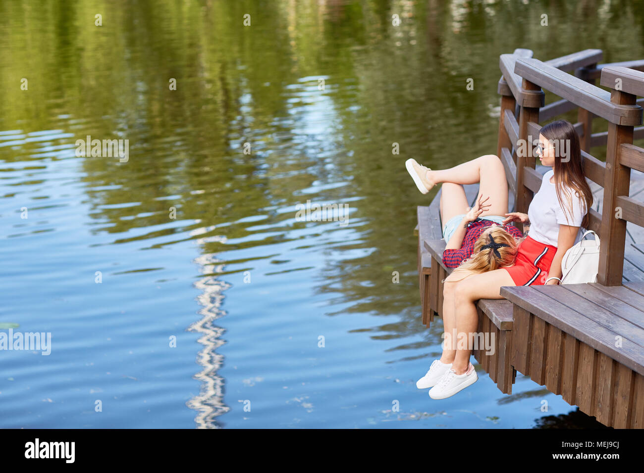 Talking during relax Stock Photo - Alamy