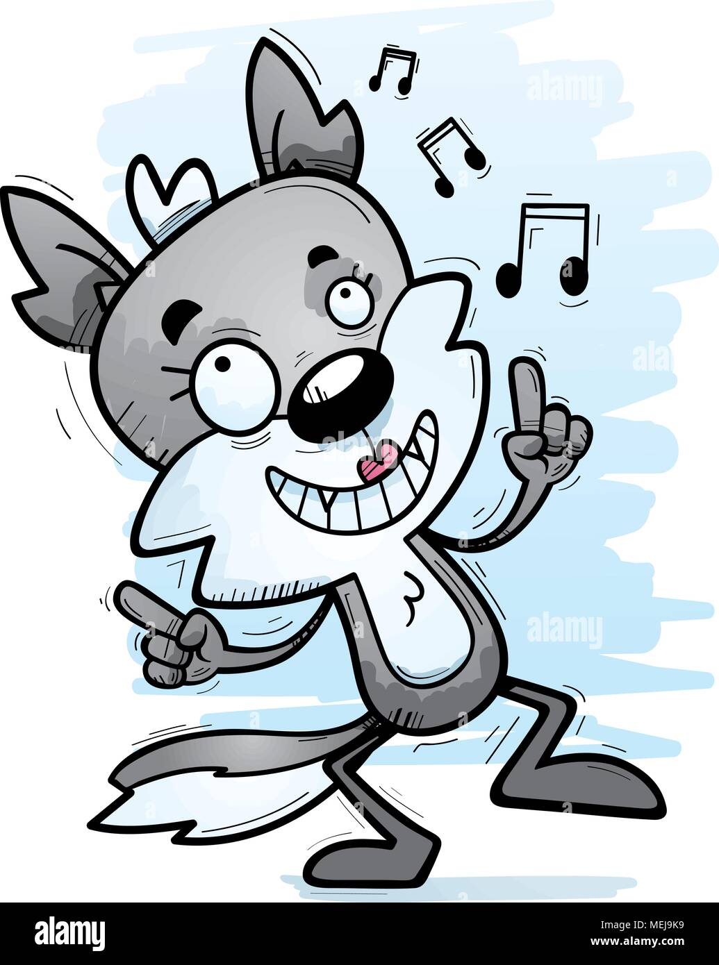 A cartoon illustration of a female wolf dancing Stock Vector Image ...