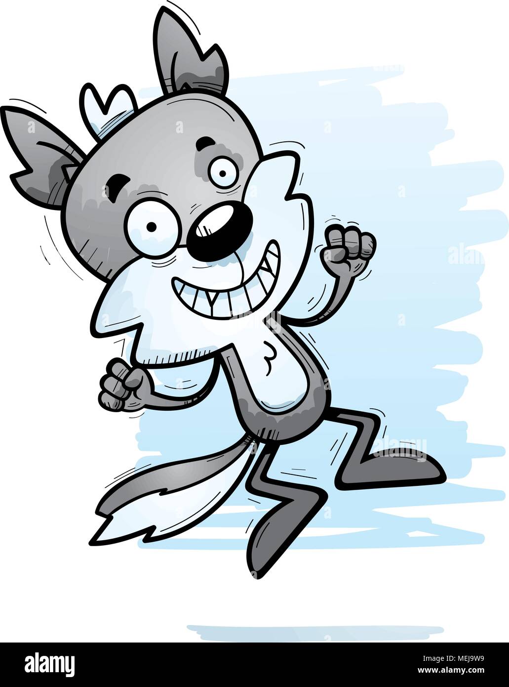 A cartoon illustration of a male wolf jumping Stock Vector Image & Art ...