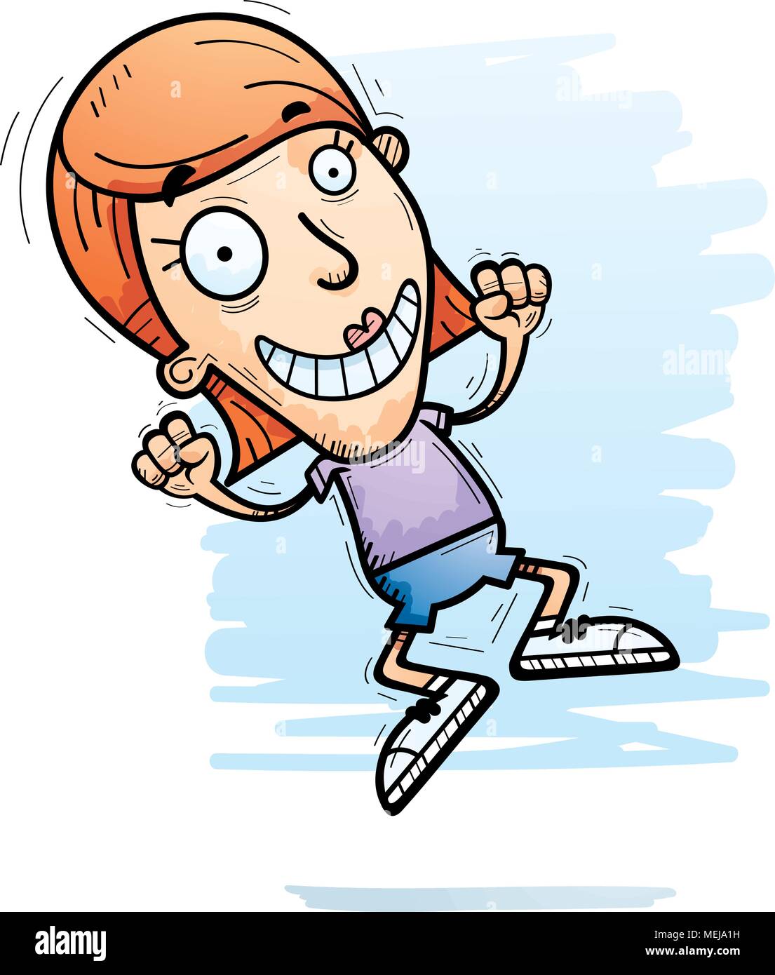 A cartoon illustration of a woman jumping Stock Vector Image & Art - Alamy
