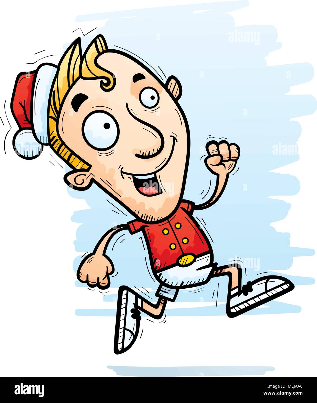 A cartoon illustration of a Christmas elf running Stock Vector Image ...