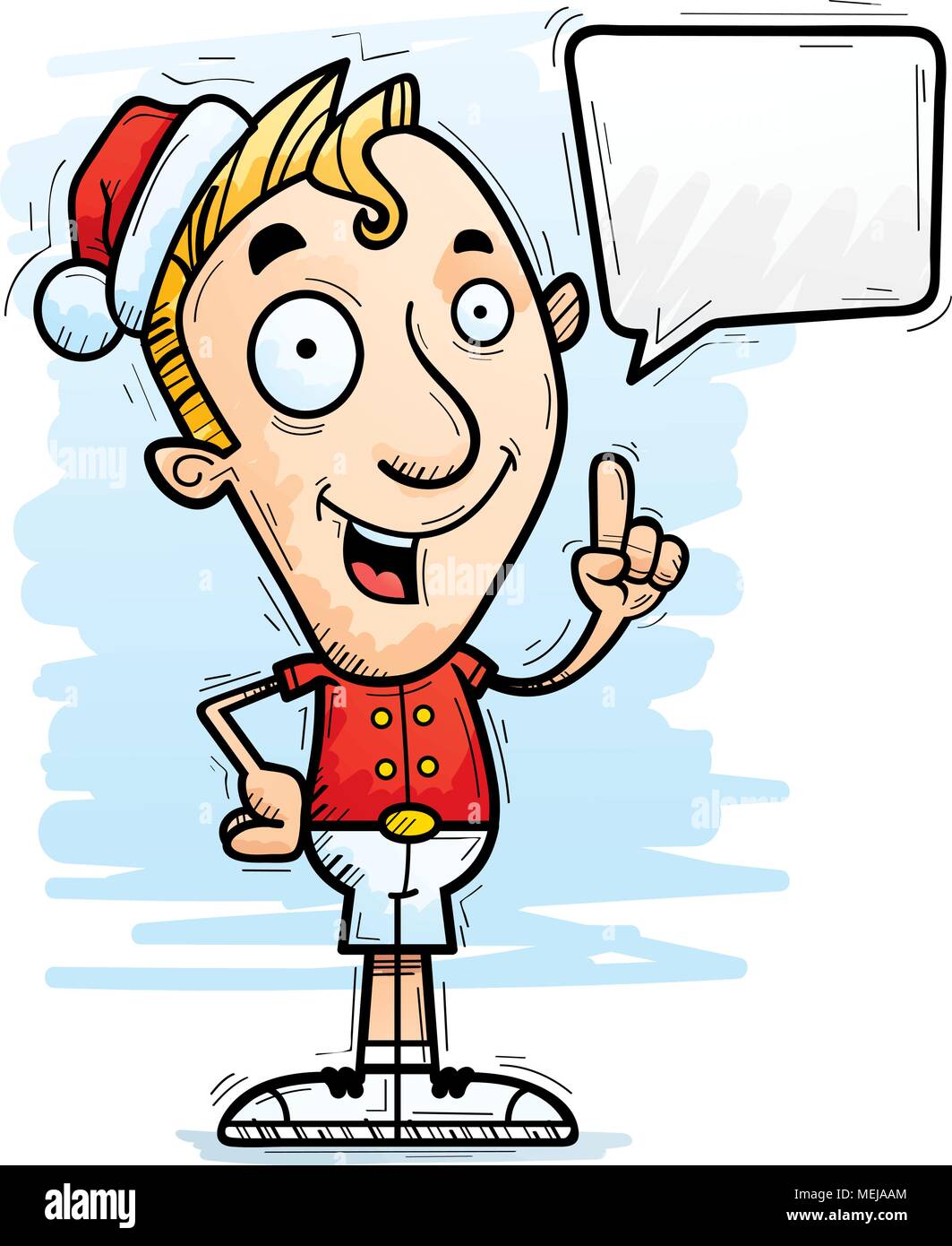 A cartoon illustration of a Christmas elf talking Stock Vector Image ...