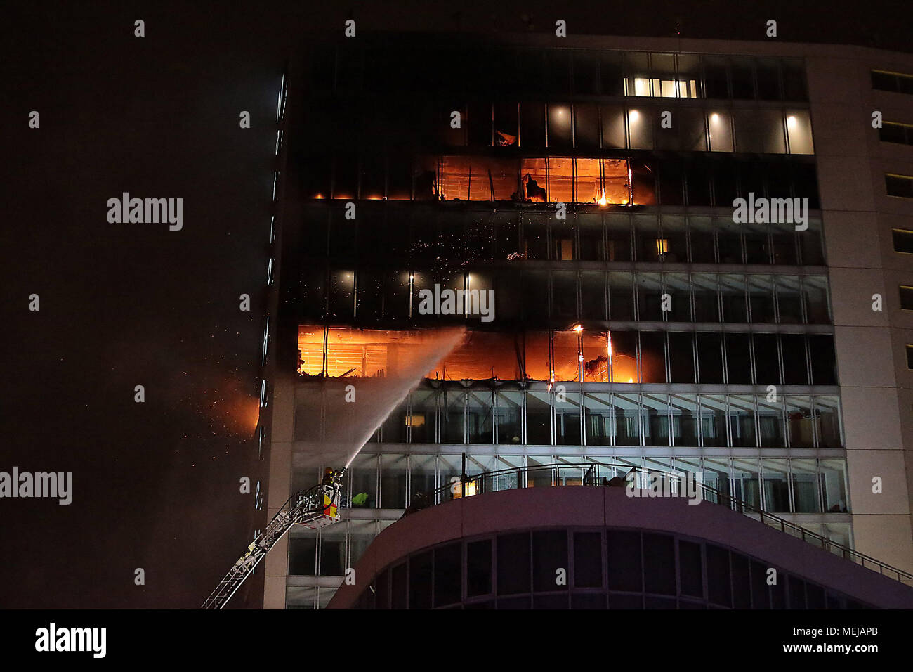 More than 60 firefighters from eight crews were needed to battle the ...