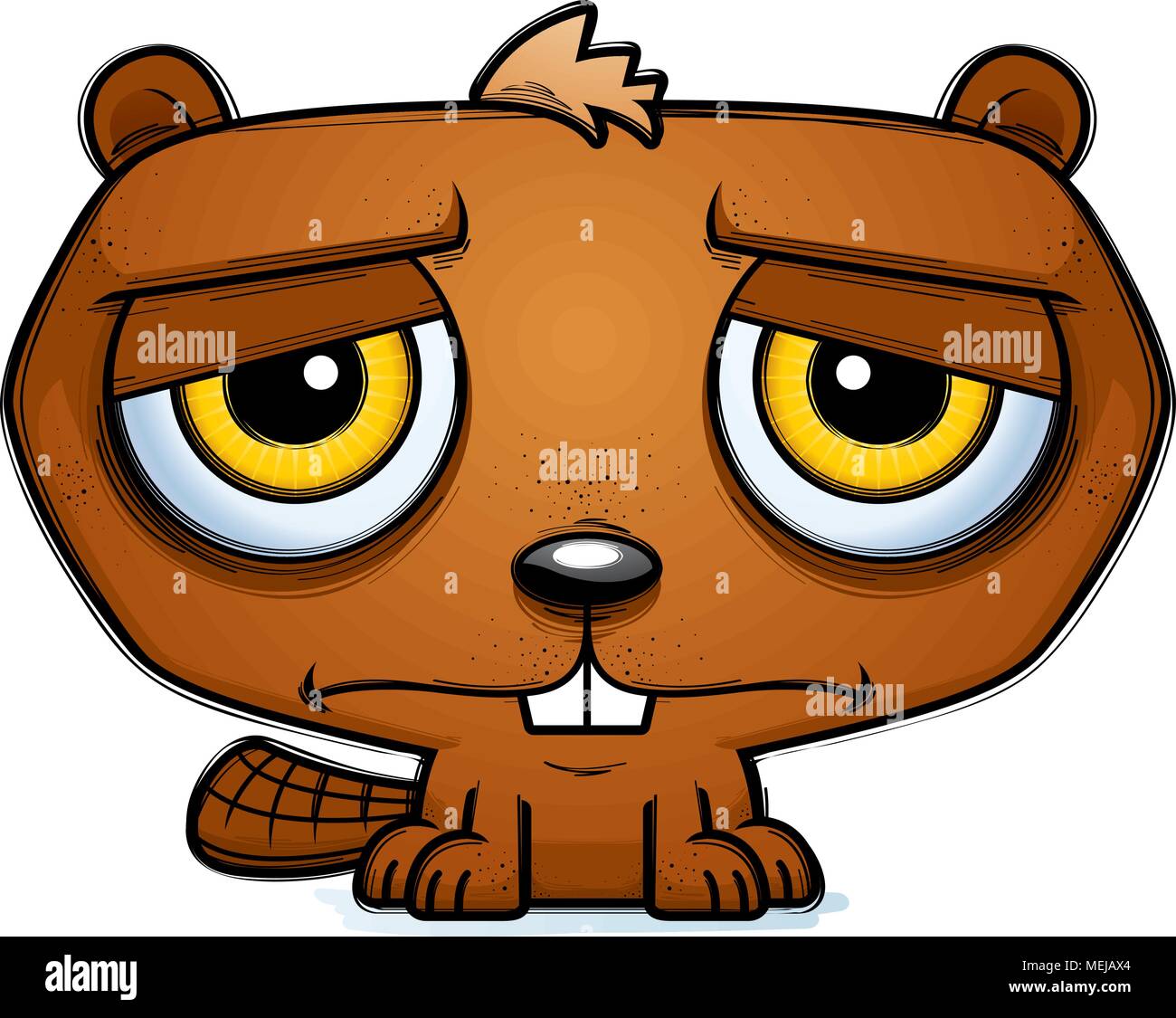 A cartoon illustration of a beaver looking depressed Stock Vector Image ...