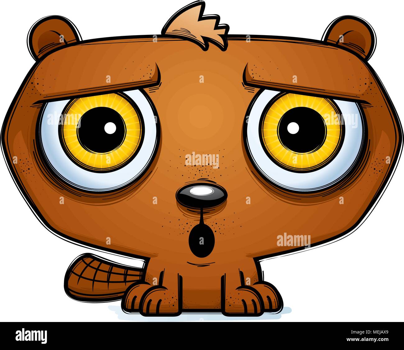 A cartoon illustration of a beaver looking surprised Stock Vector Image ...