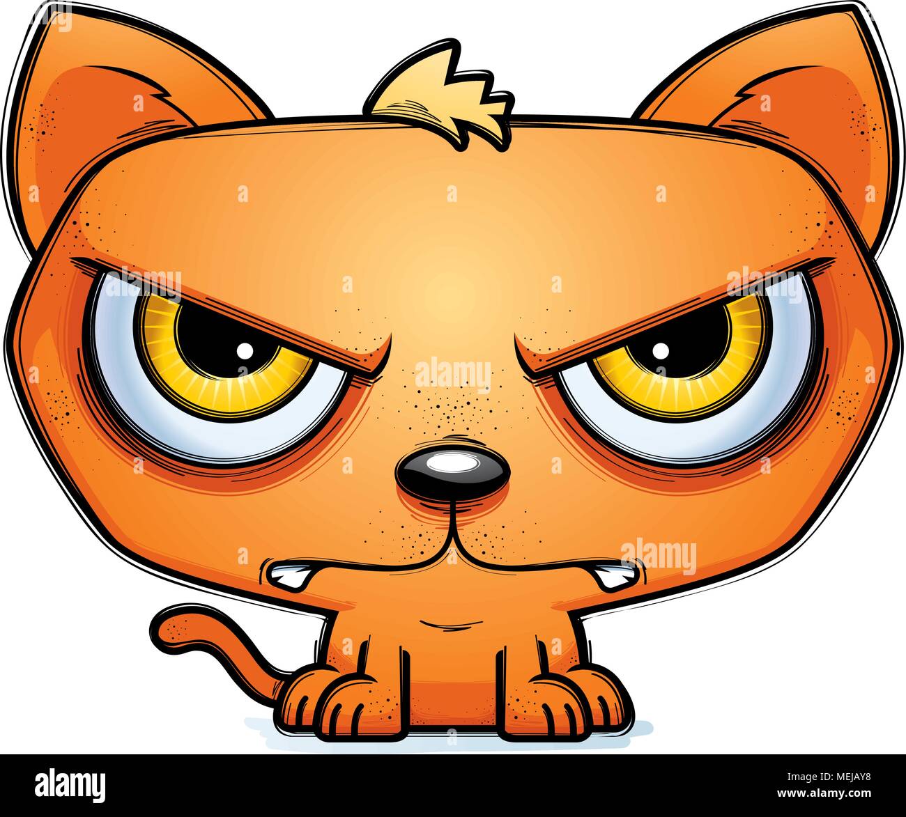 A cartoon illustration of a cat looking mad Stock Vector Image & Art ...