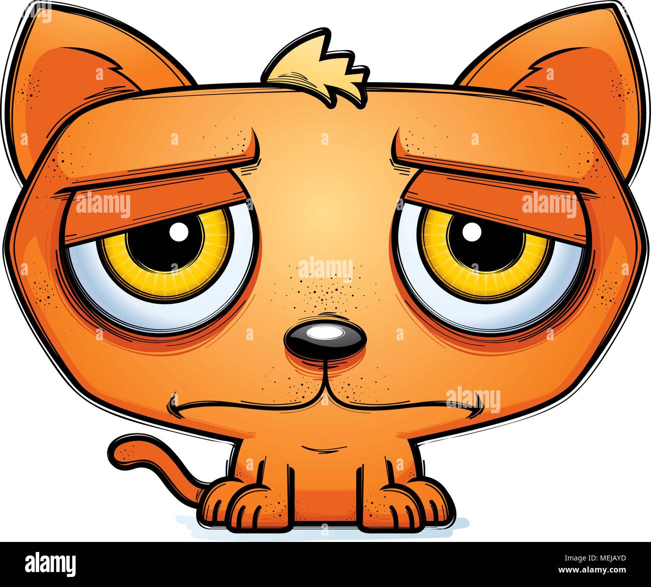 A cartoon illustration of a cat looking depressed Stock Vector Image ...