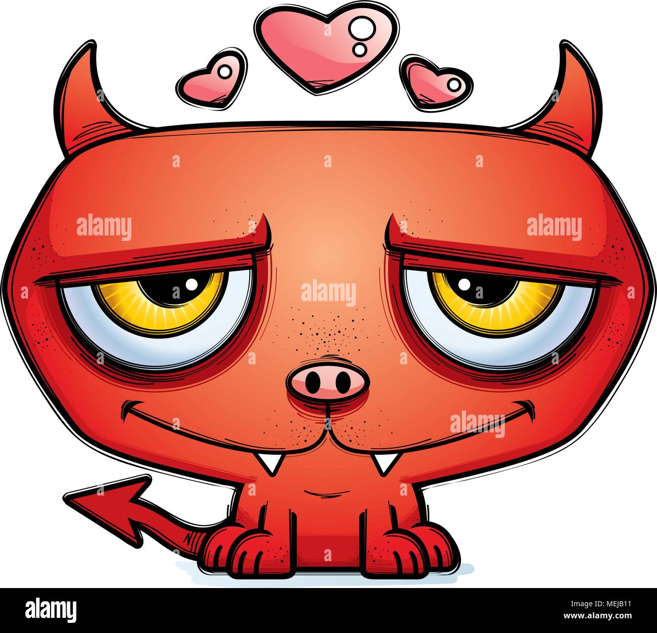 A cartoon illustration of a little devil in love Stock Vector Image ...