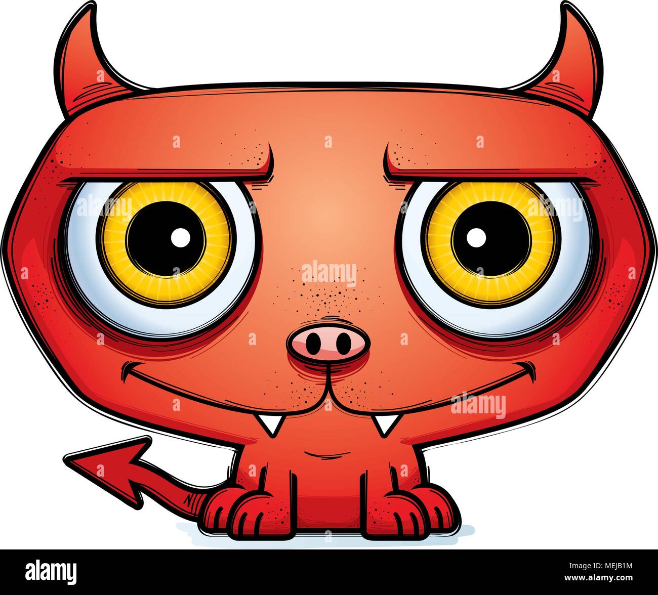 A cartoon illustration of a little devil smiling Stock Vector Image ...