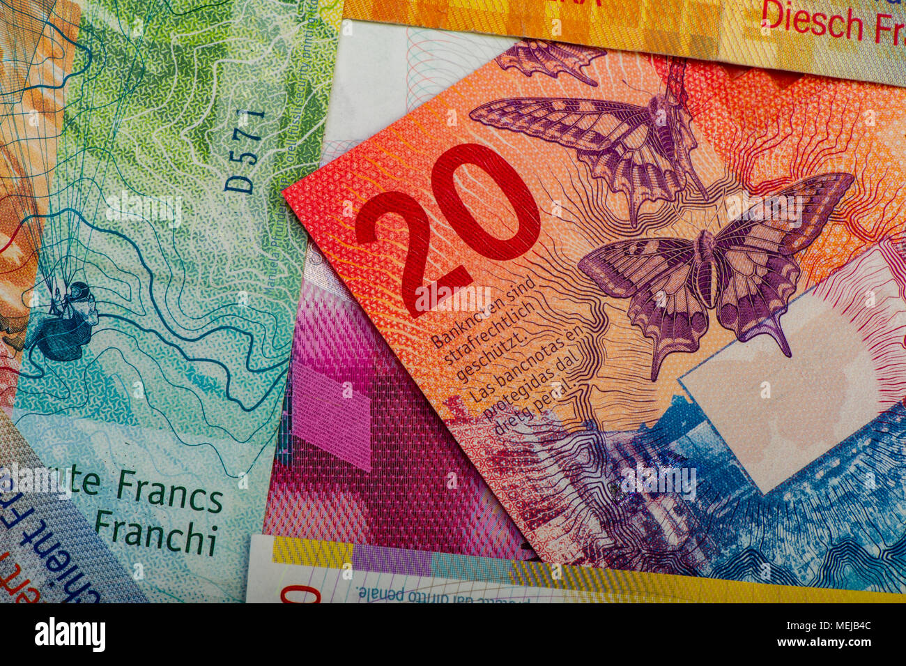 20 swiss francs note hi-res stock photography and images - Alamy