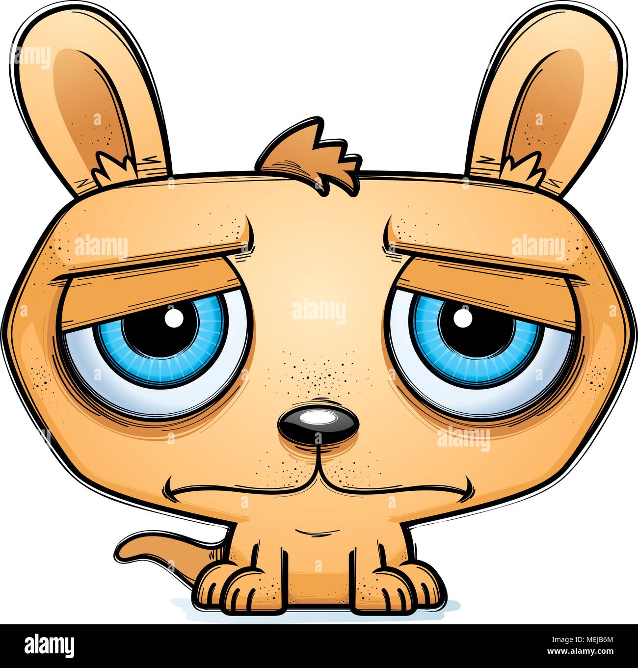 A cartoon illustration of a little kangaroo looking sad Stock Vector ...