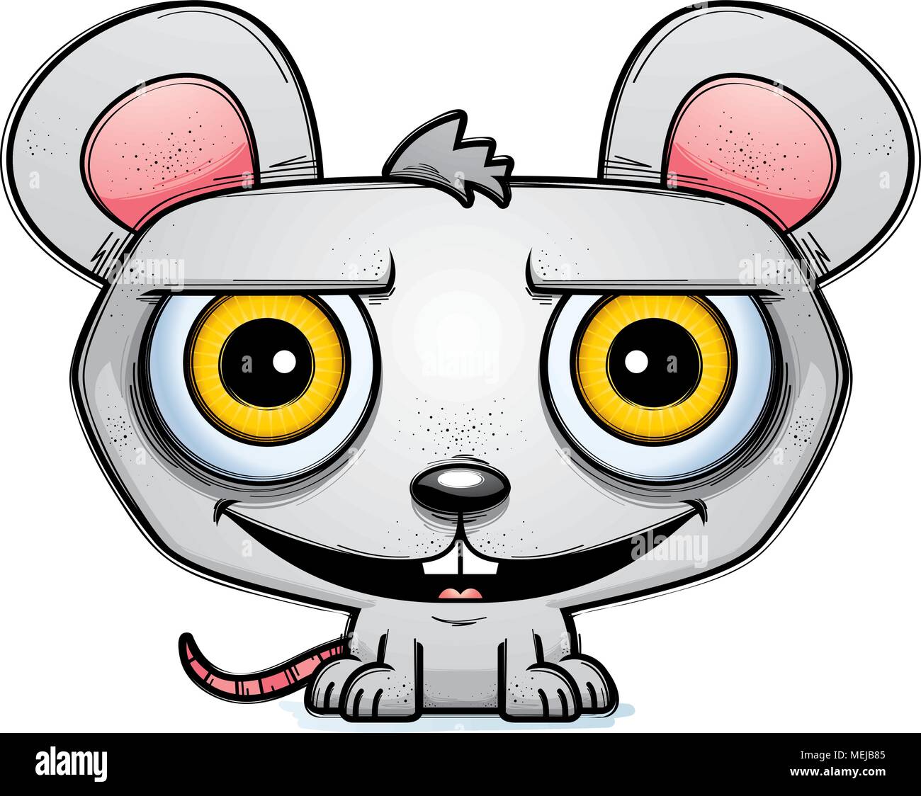 A cartoon illustration of a mouse looking happy Stock Vector Image ...