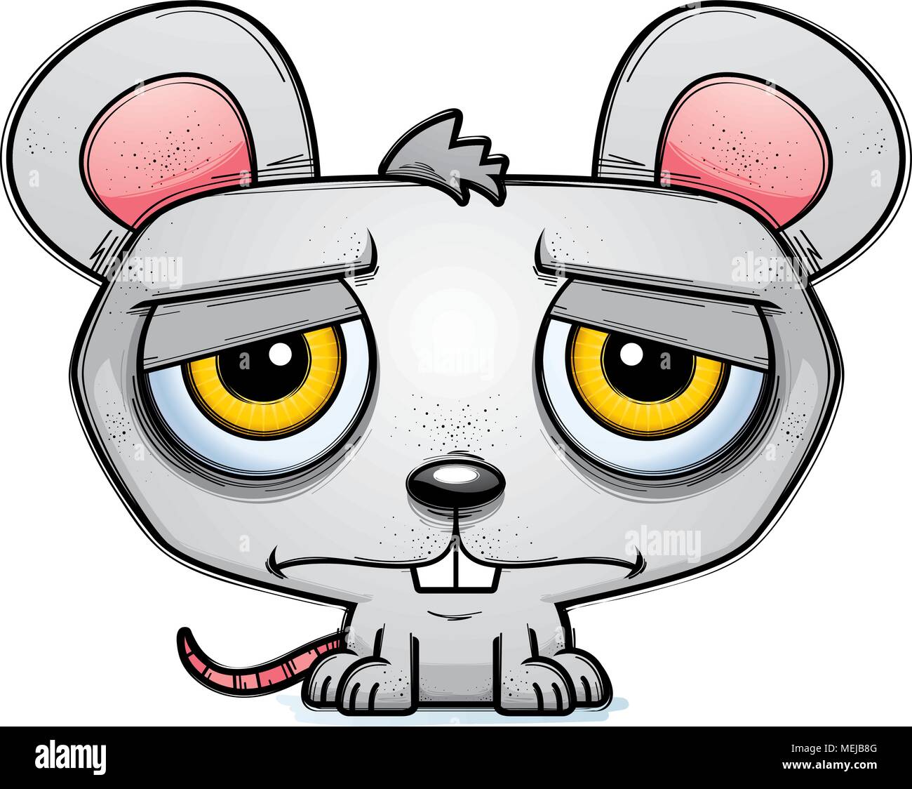A cartoon illustration of a mouse looking depressed Stock Vector Image ...