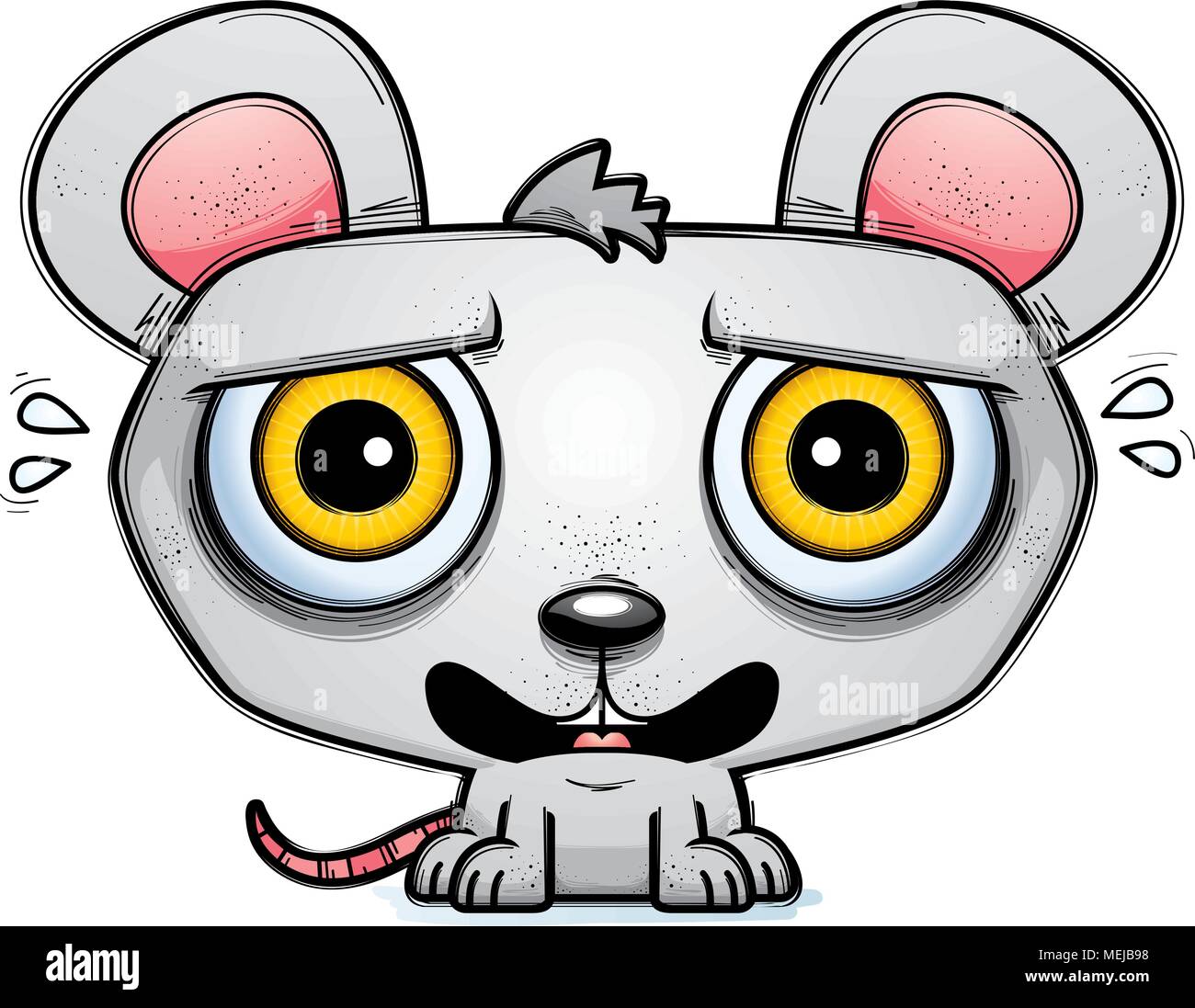 A cartoon illustration of a mouse looking terrified Stock Vector Image ...