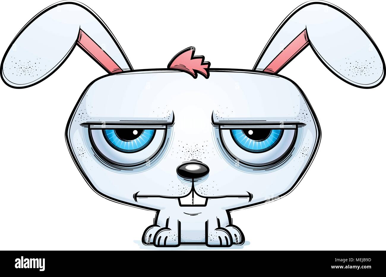 A cartoon illustration of a rabbit looking calm Stock Vector Image ...