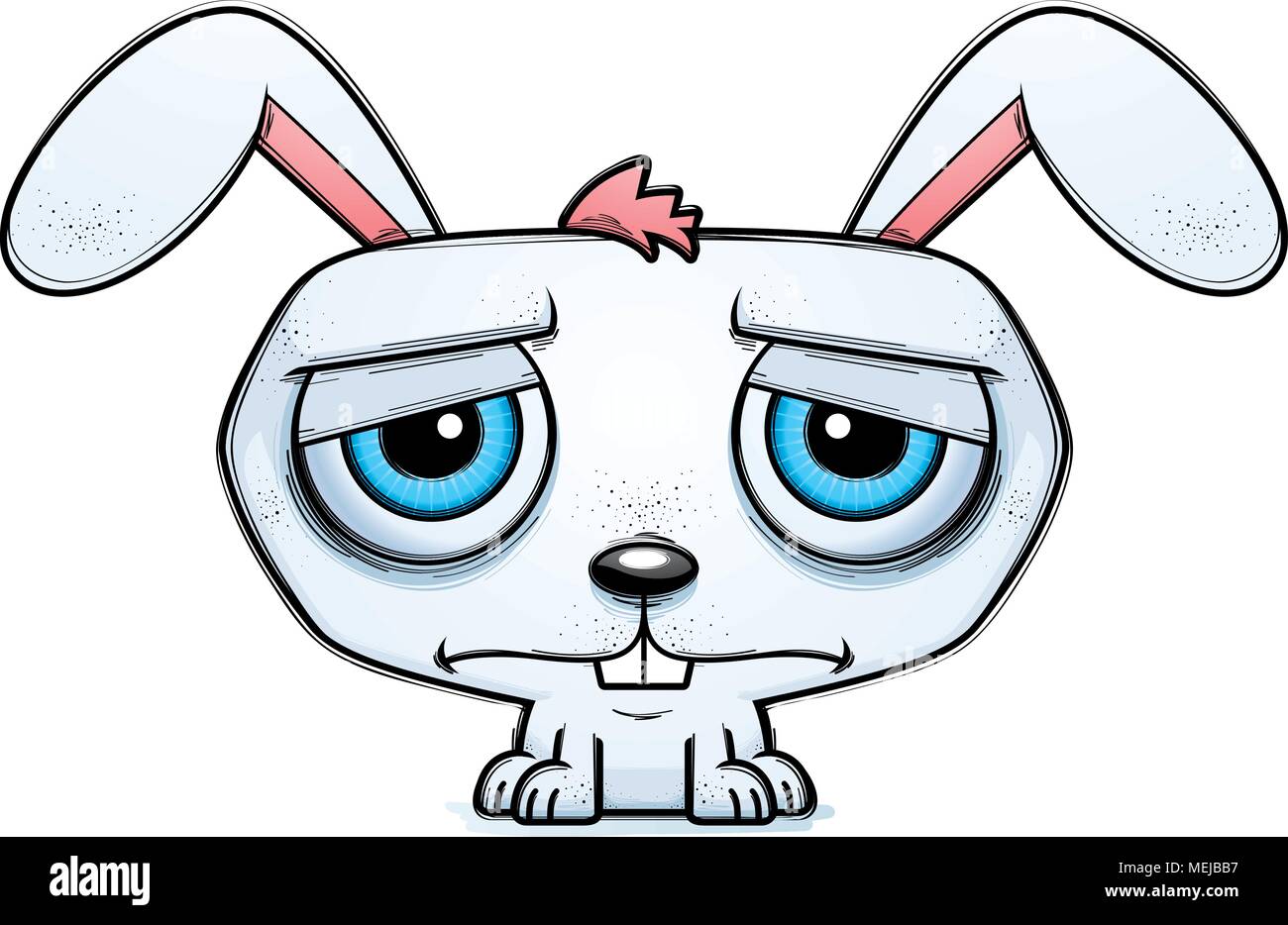 A cartoon illustration of a rabbit looking depressed Stock Vector Image ...
