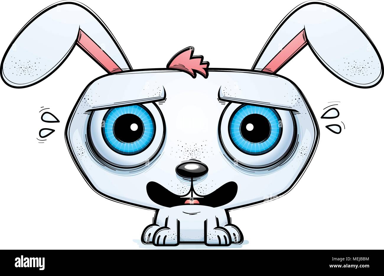 A cartoon illustration of a rabbit looking terrified Stock Vector Image ...