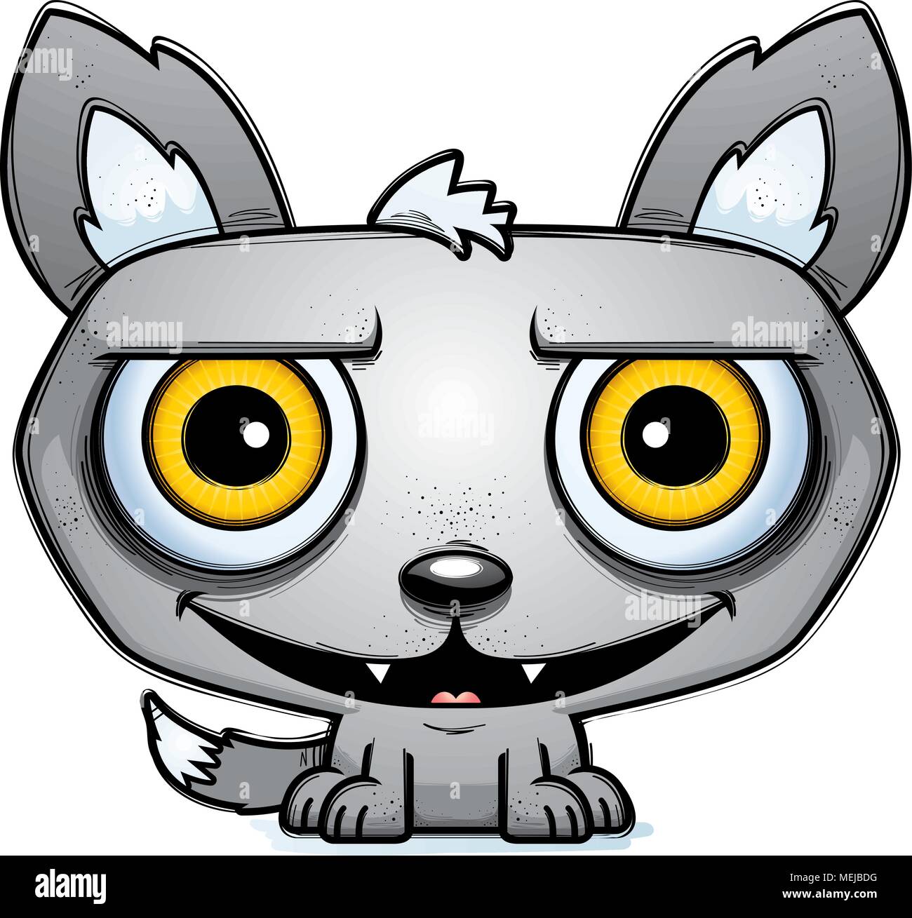 A cartoon illustration of a wolf looking happy Stock Vector Image & Art ...