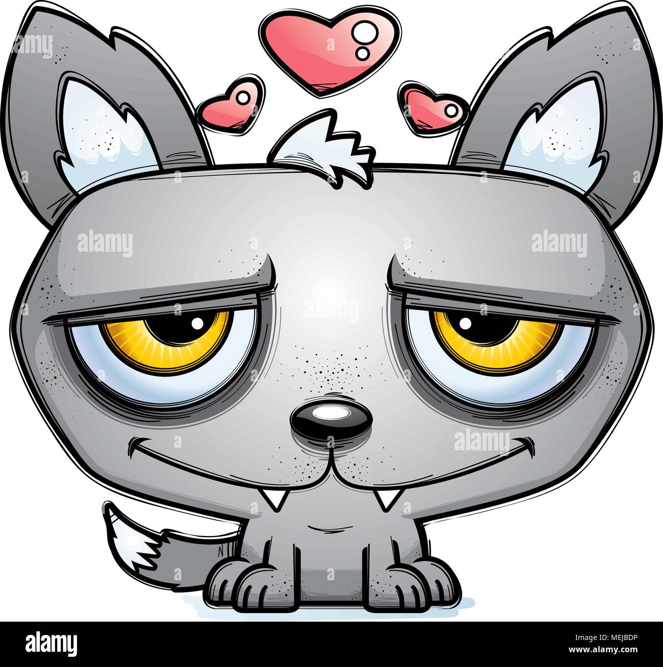 Cute Cartoon Wolves In Love