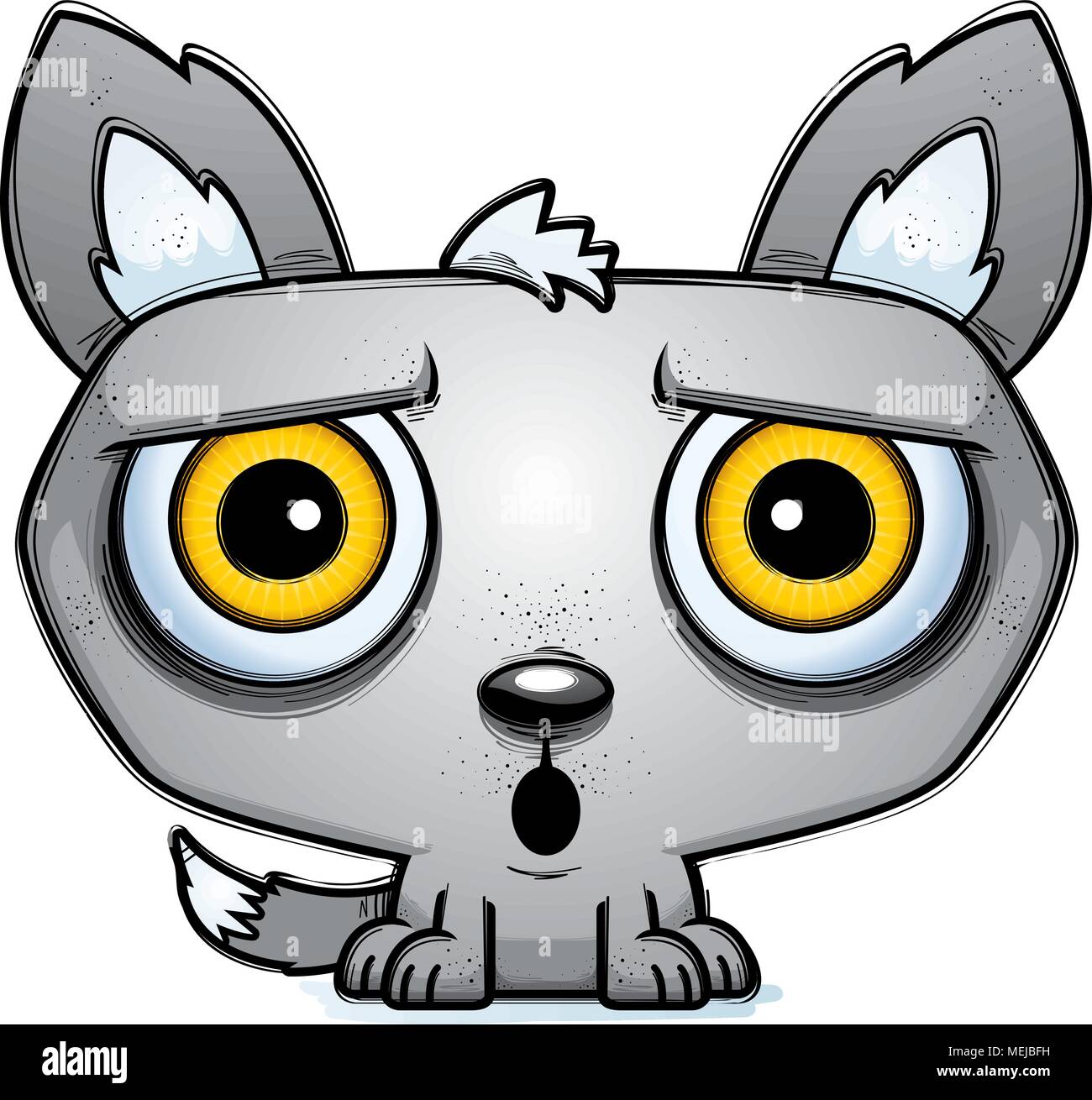 A cartoon illustration of a wolf looking surprised Stock Vector Image ...