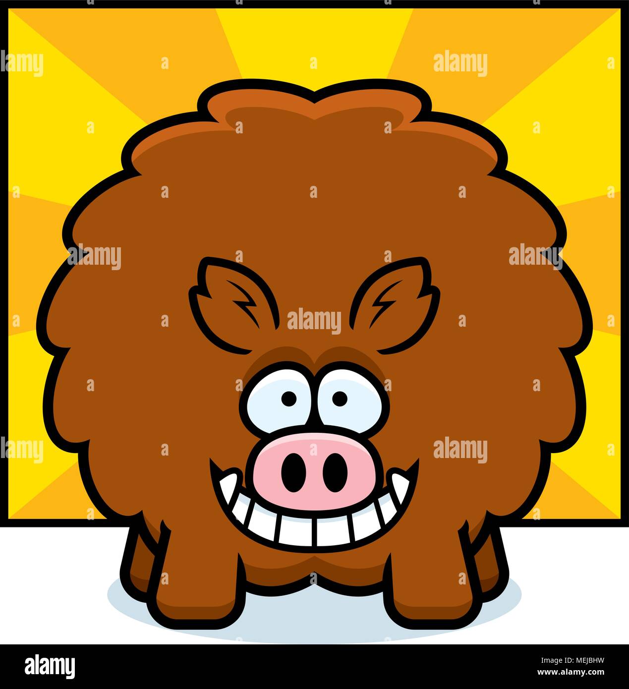 A cartoon illustration of a boar looking happy Stock Vector Image & Art ...
