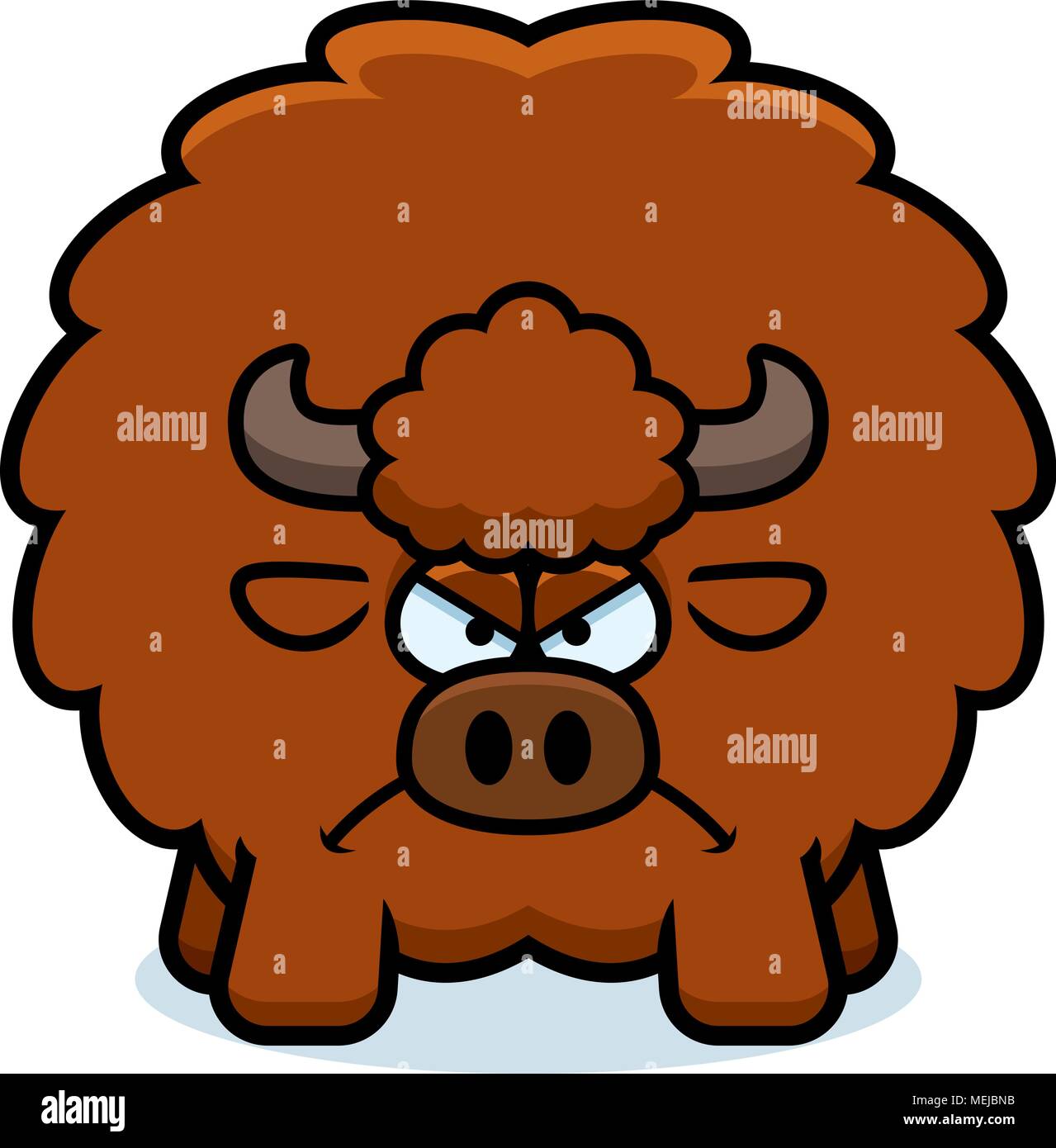 A cartoon illustration of a buffalo looking angry Stock Vector Image ...