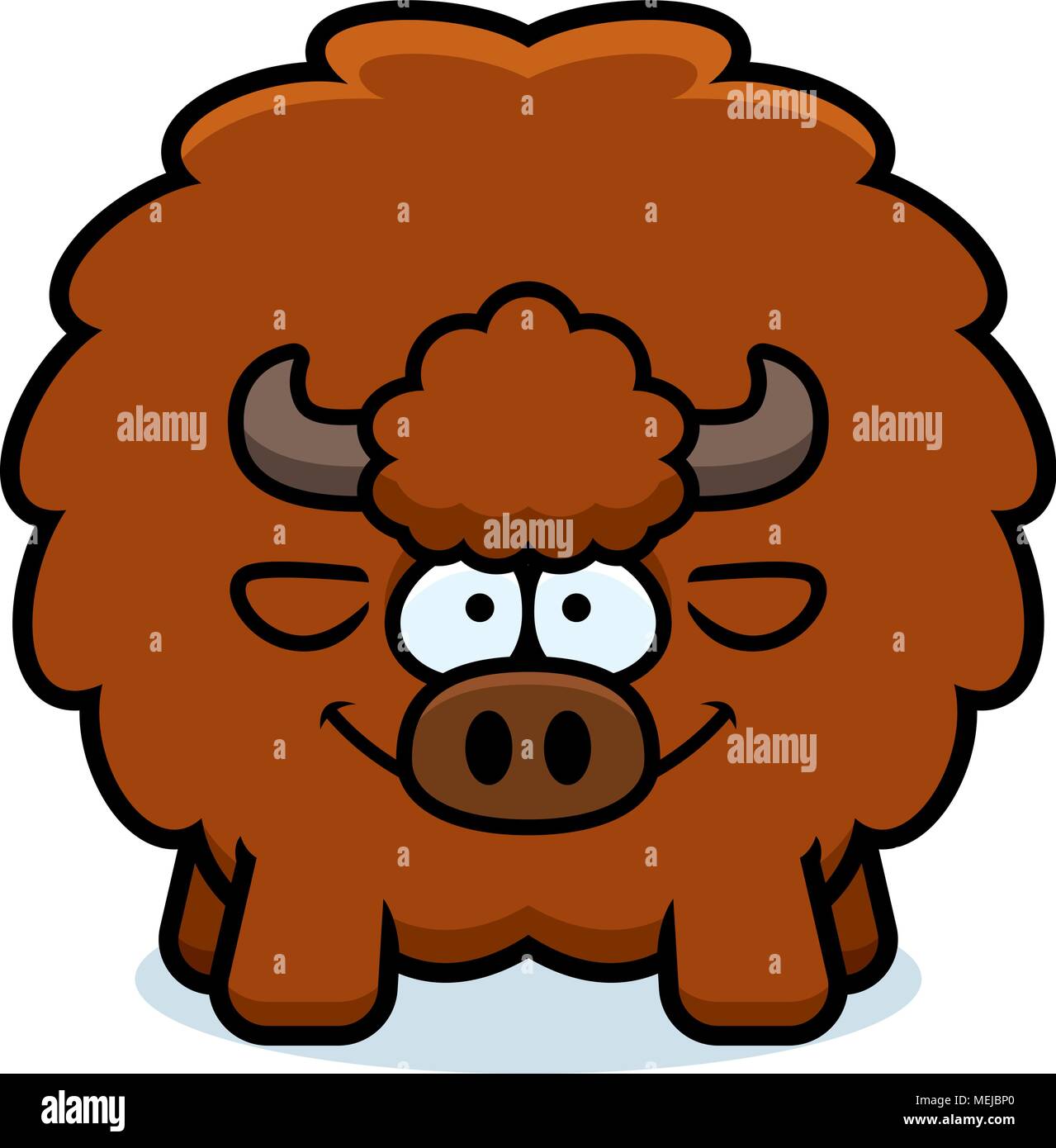 A cartoon illustration of a buffalo looking happy Stock Vector Image ...